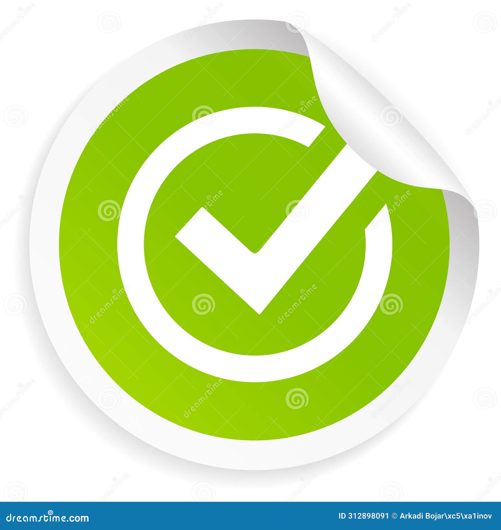 Green Sticker with Approve Tick Symbol Stock Vector - Illustration of ...