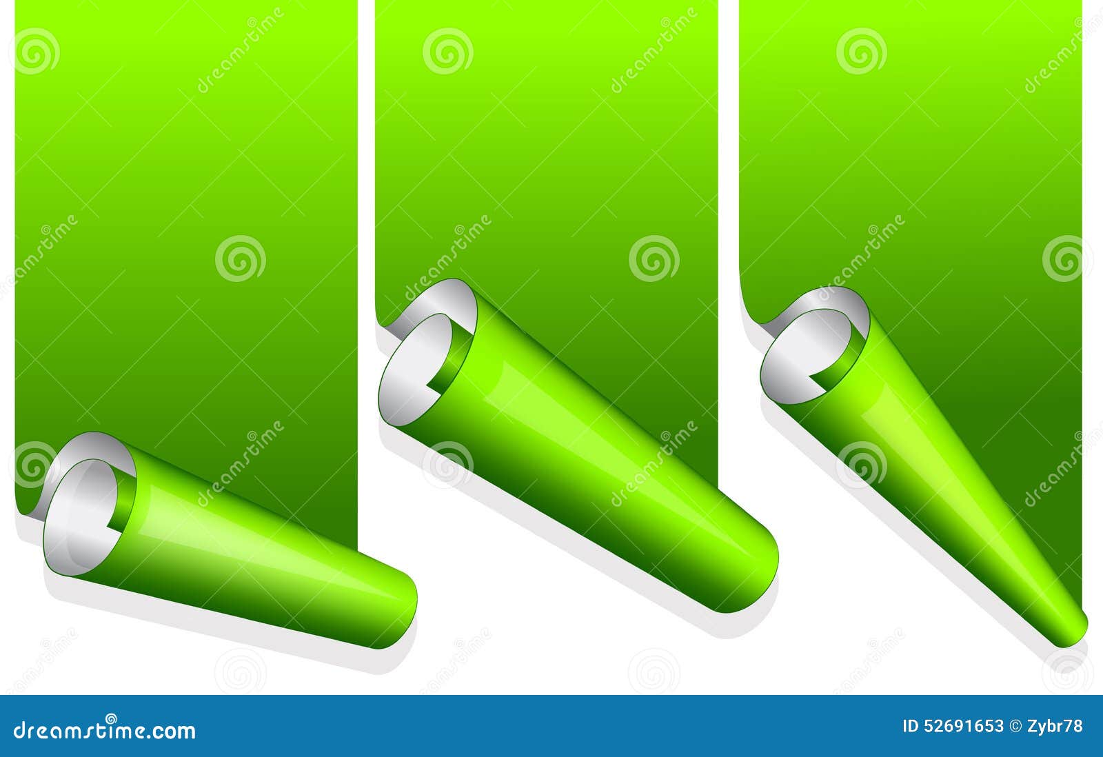 Green Sticker with Curled Up Edge Stock Vector - Illustration of side ...