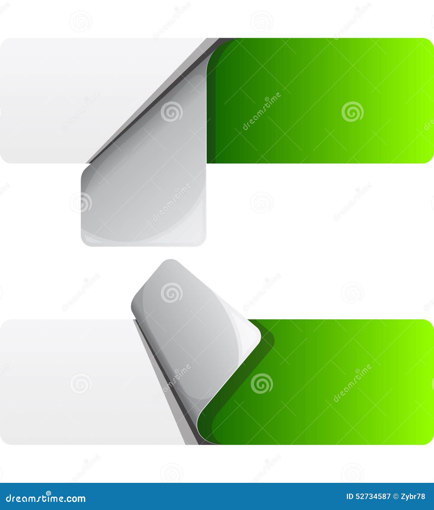 Green Sticker with Curled Up Edge Stock Vector - Illustration of vector ...