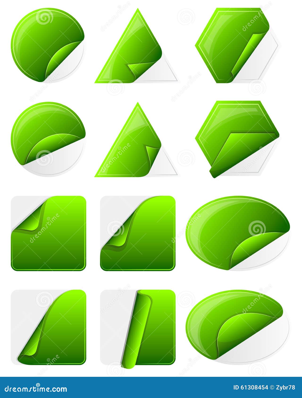 Green sticker label stock vector. Illustration of modern - 61308454