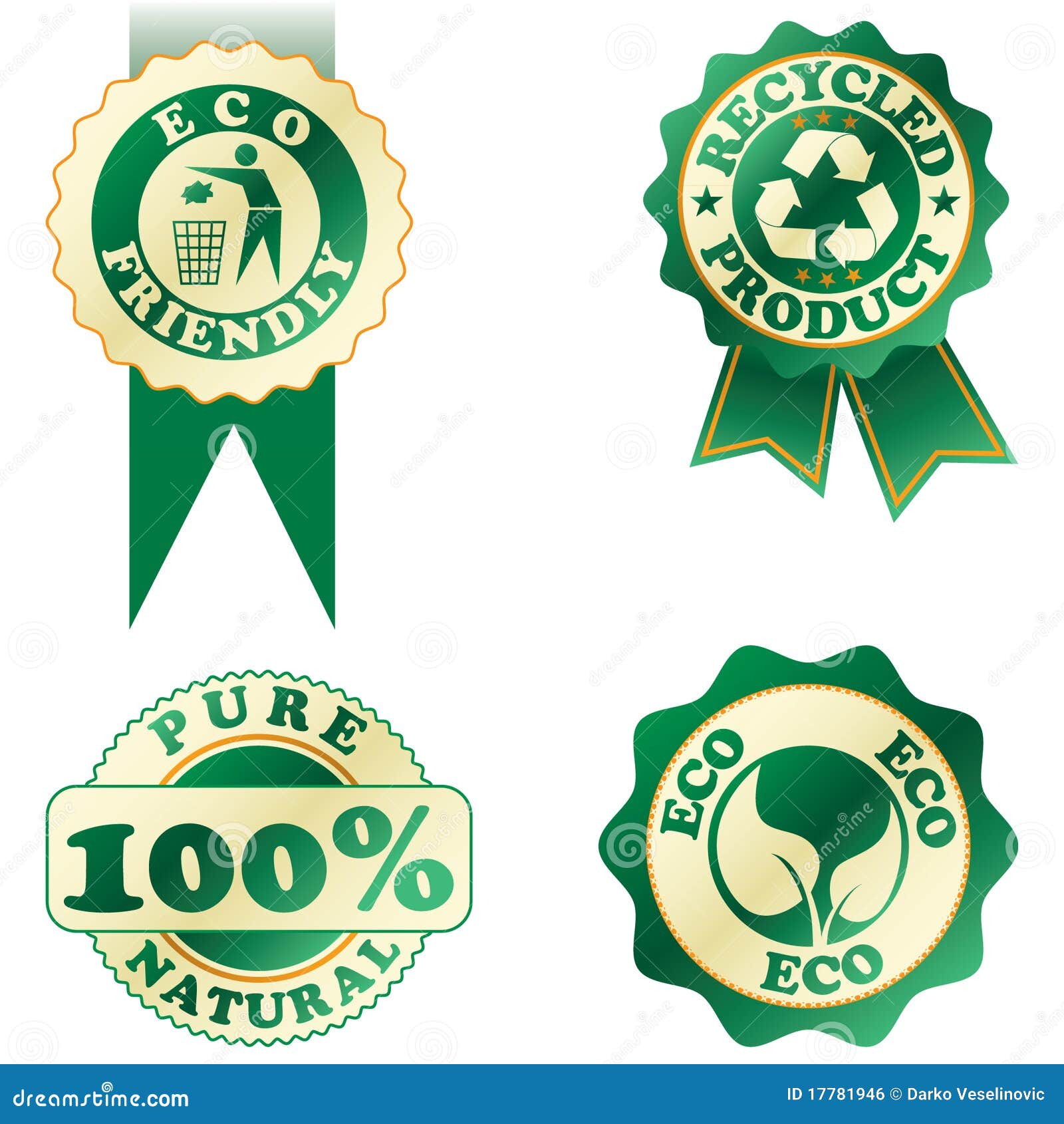 Green stickers stock vector. Illustration of circle, icon - 17781946