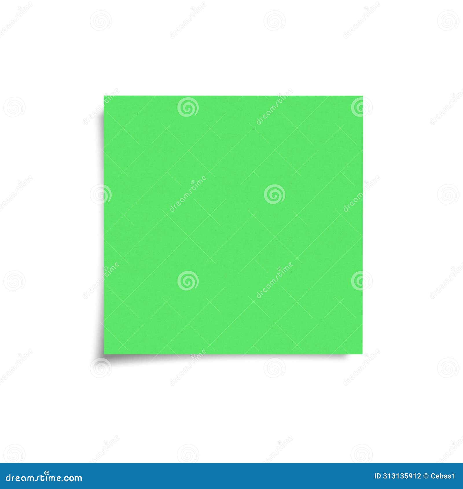 Green Sticky Note with Shadow Front View Stock Photo - Image of ...