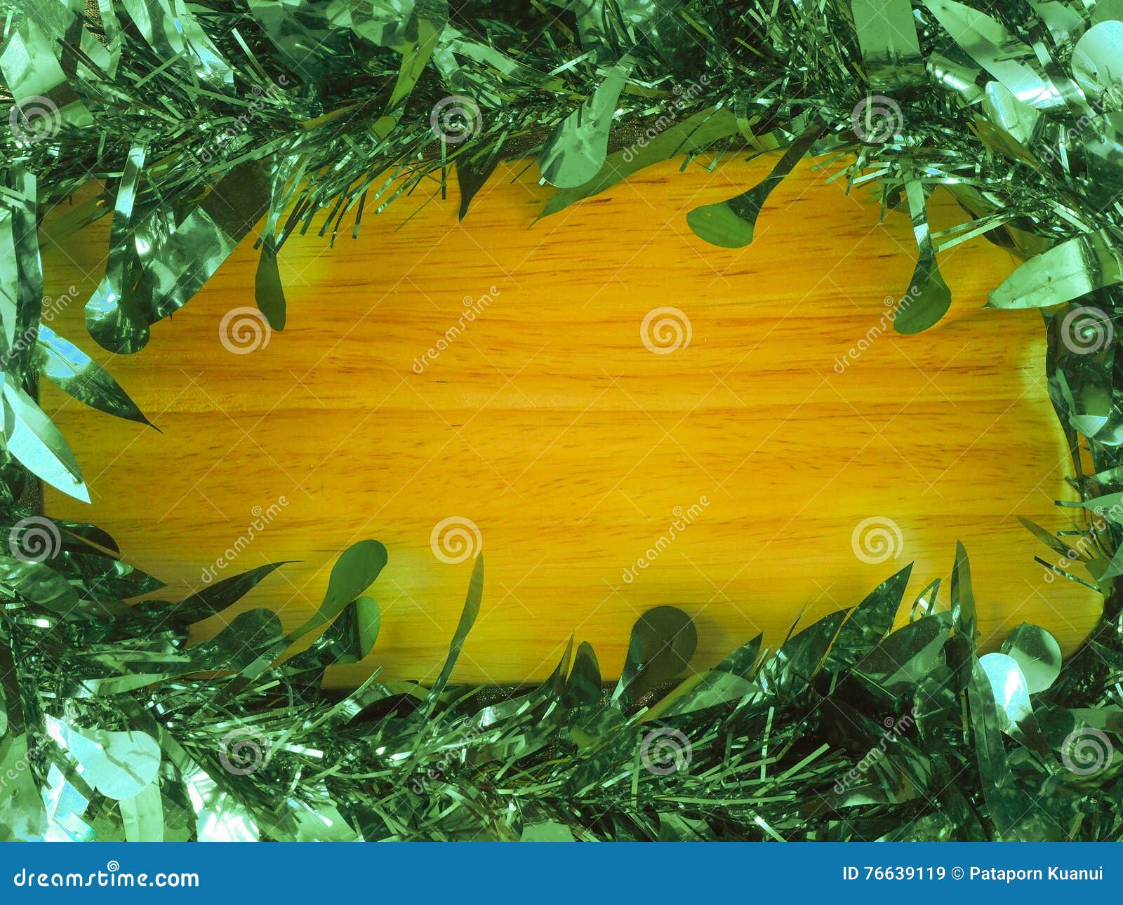 Green Streamer on the Background Stock Image - Image of plant, blue ...