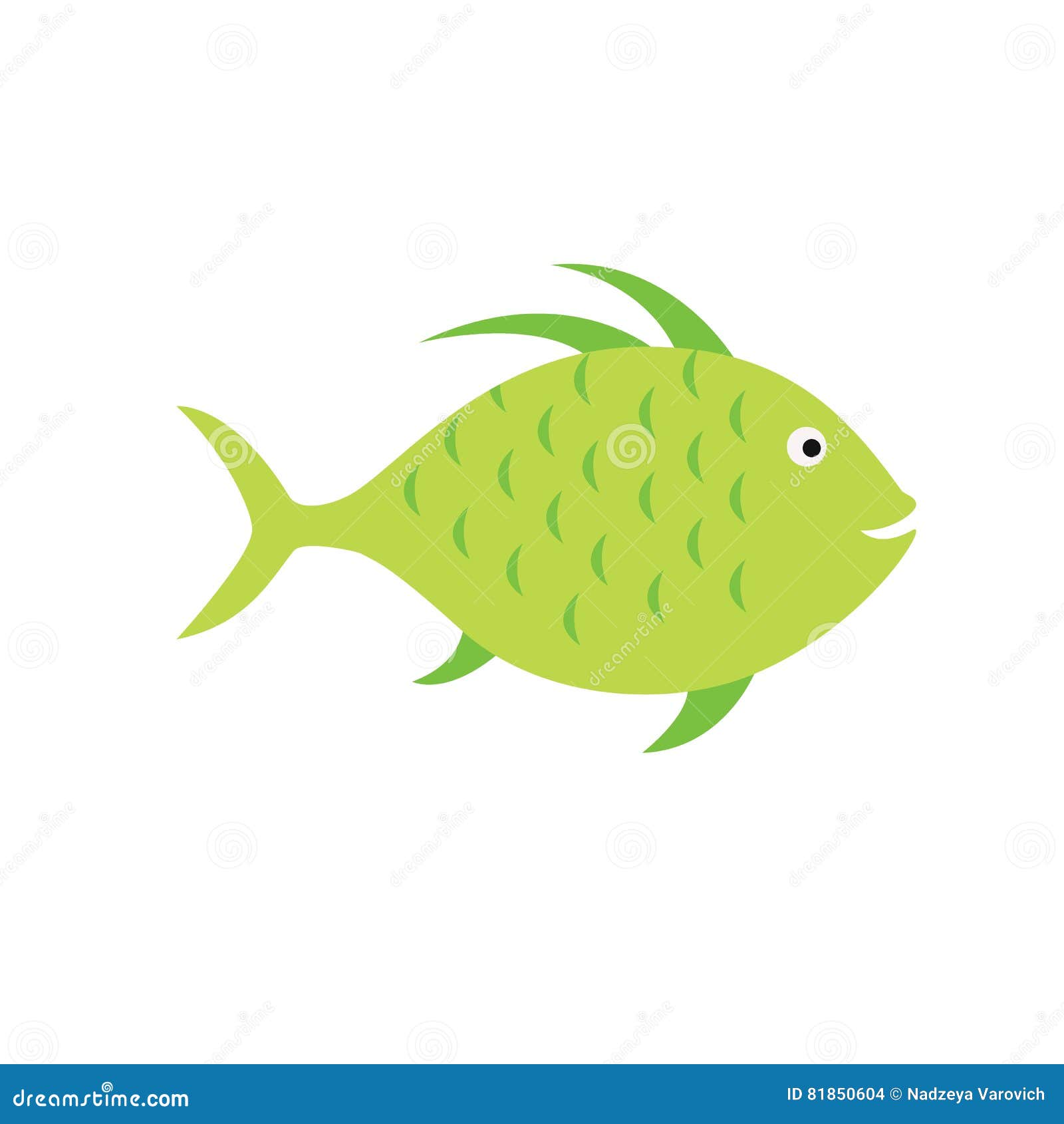 Green Striped Aquarium Exotic Fish Tropical Stock Vector - Illustration ...
