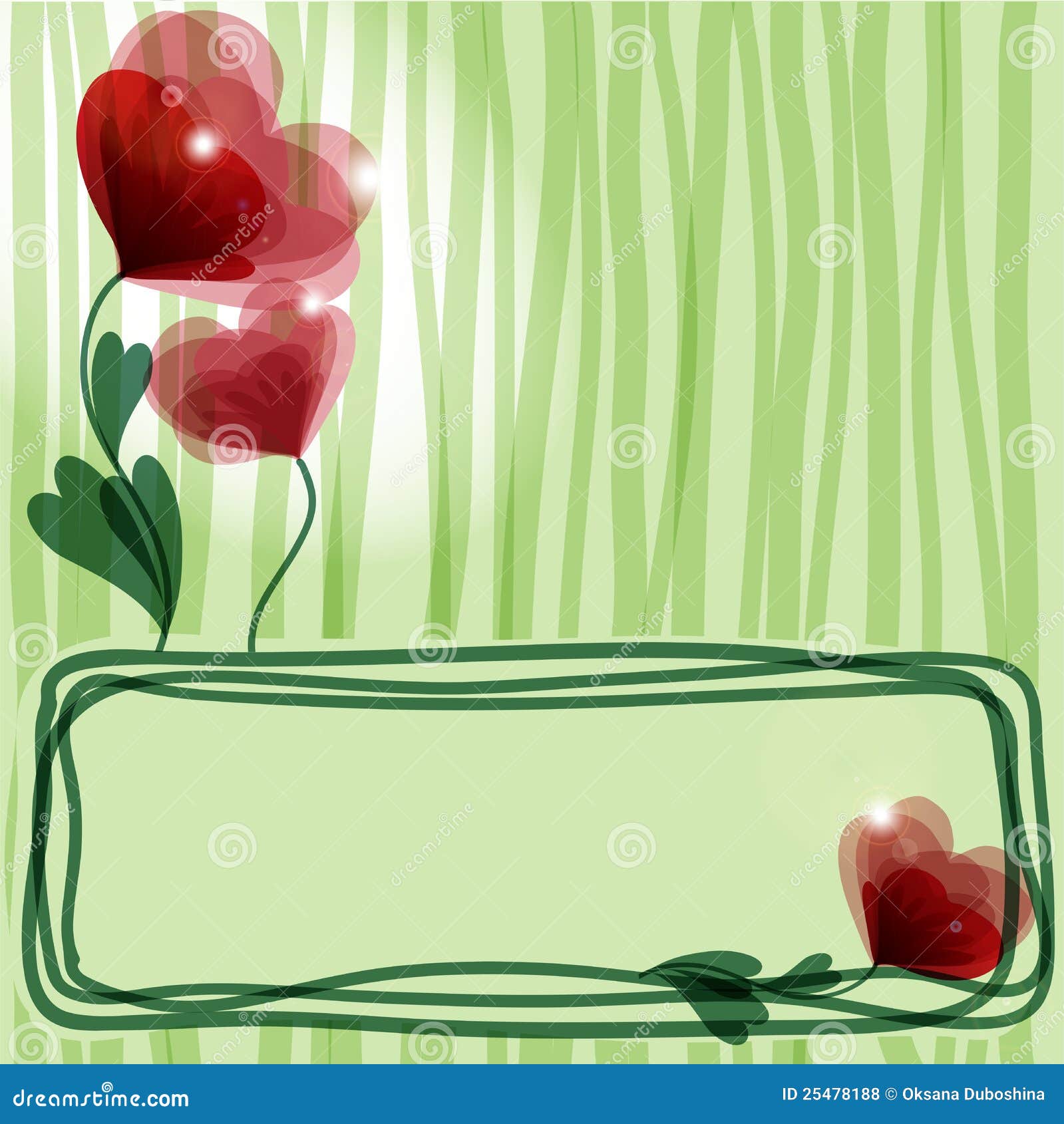 Green striped card stock vector. Illustration of flower - 25478188