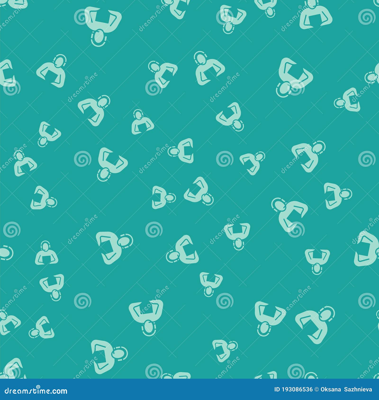 Green Student Icon Isolated Seamless Pattern on Green Background ...