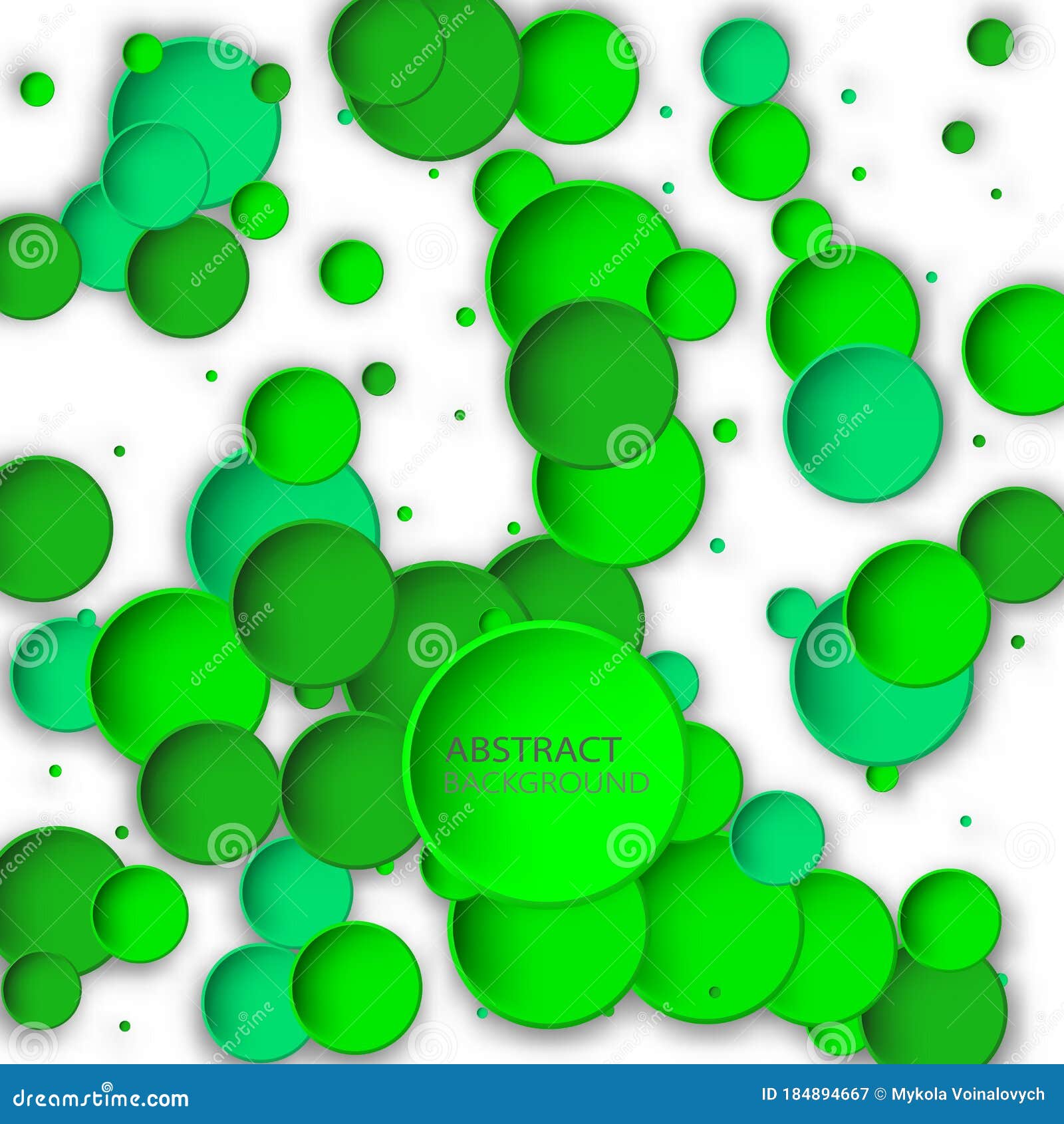 Green Stylish Circles White Abstract Background. Vector Illustration ...