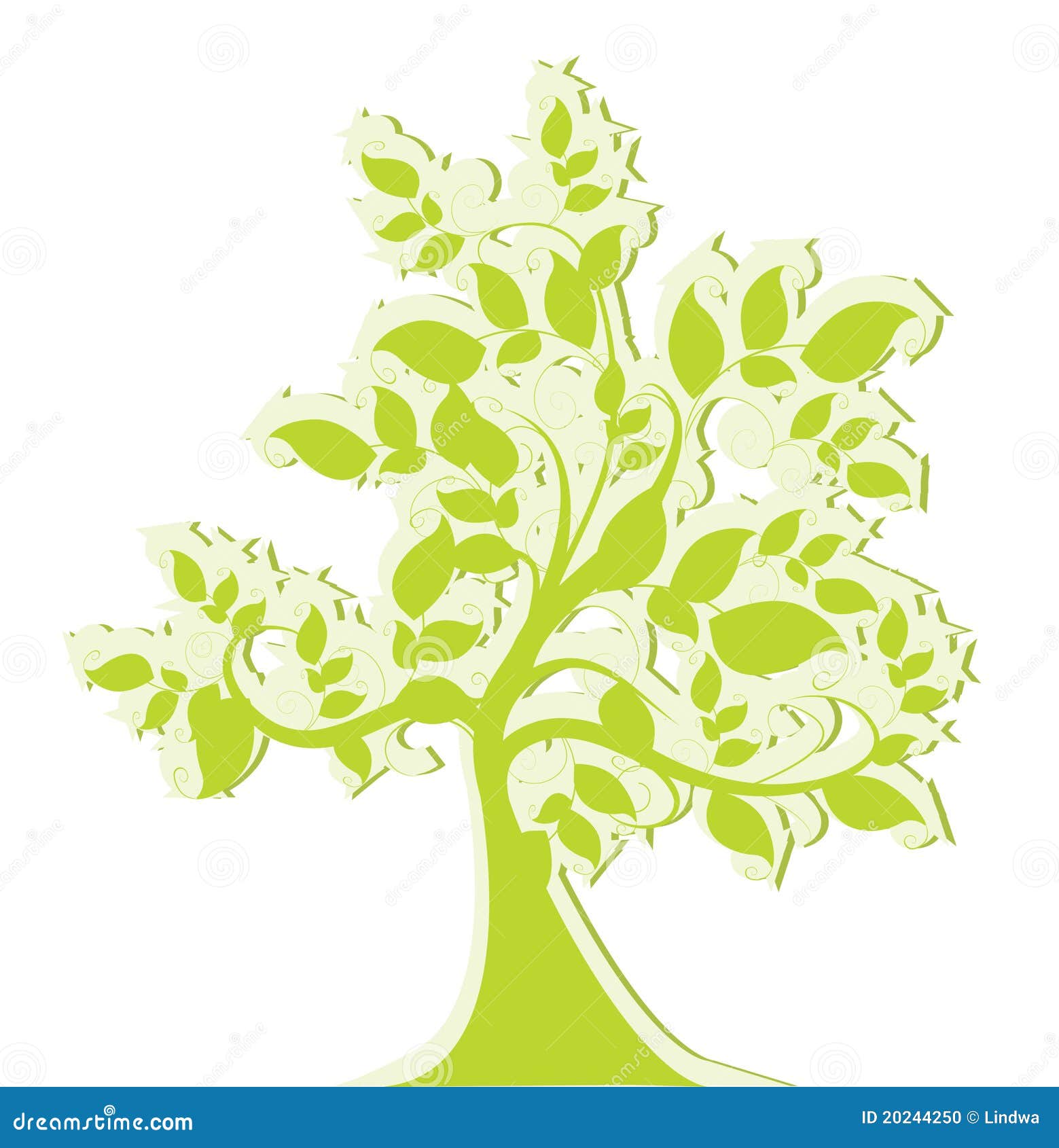 Green stylized tree stock illustration. Illustration of tree - 20244250