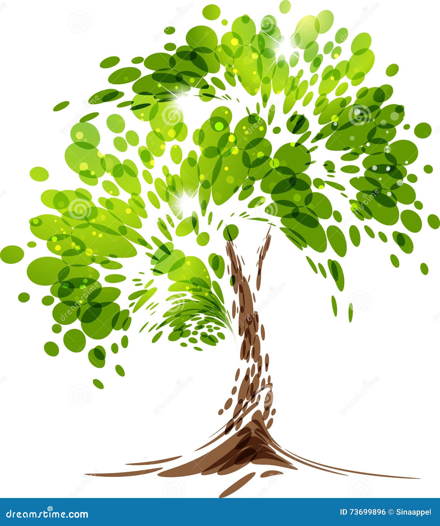 Green Tree With Leaves Vector Stylized Vector | CartoonDealer.com ...