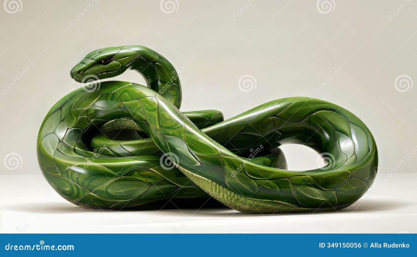 Green Stylized Wooden Snake, Symbol of 2025 Stock Photo - Image of ...