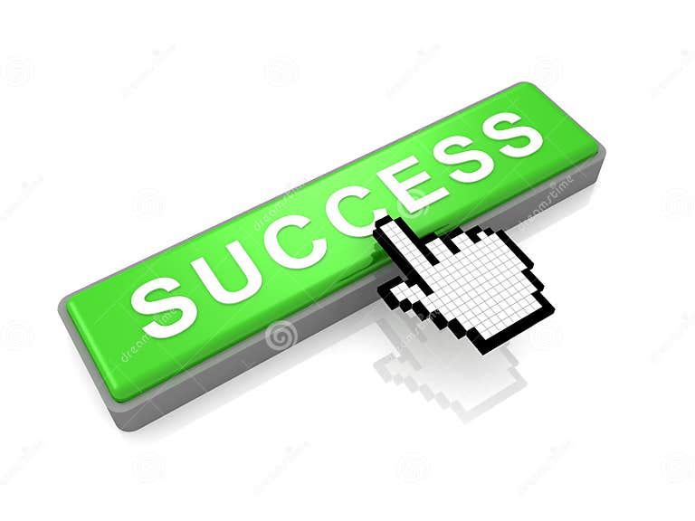 Green Success Button and Classic Hand Cursor Stock Illustration ...
