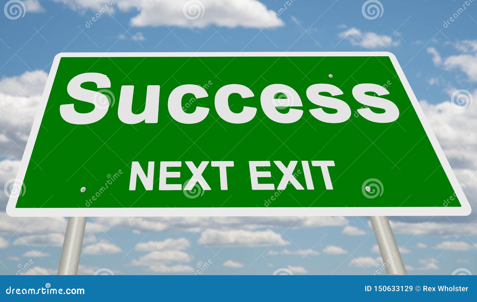 Green Success Next Exit Sign Stock Illustration - Illustration of ...