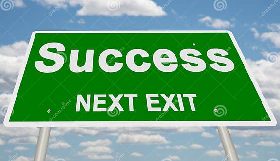 Green Success Next Exit Sign Stock Illustration - Illustration of ...