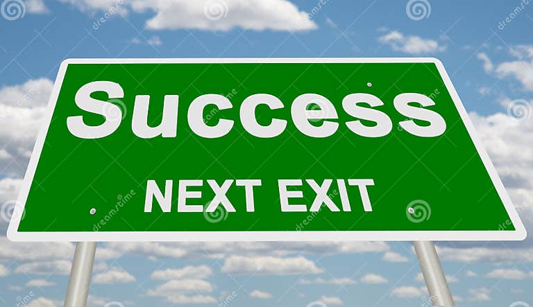 Green Success Next Exit Sign Stock Illustration - Illustration of ...
