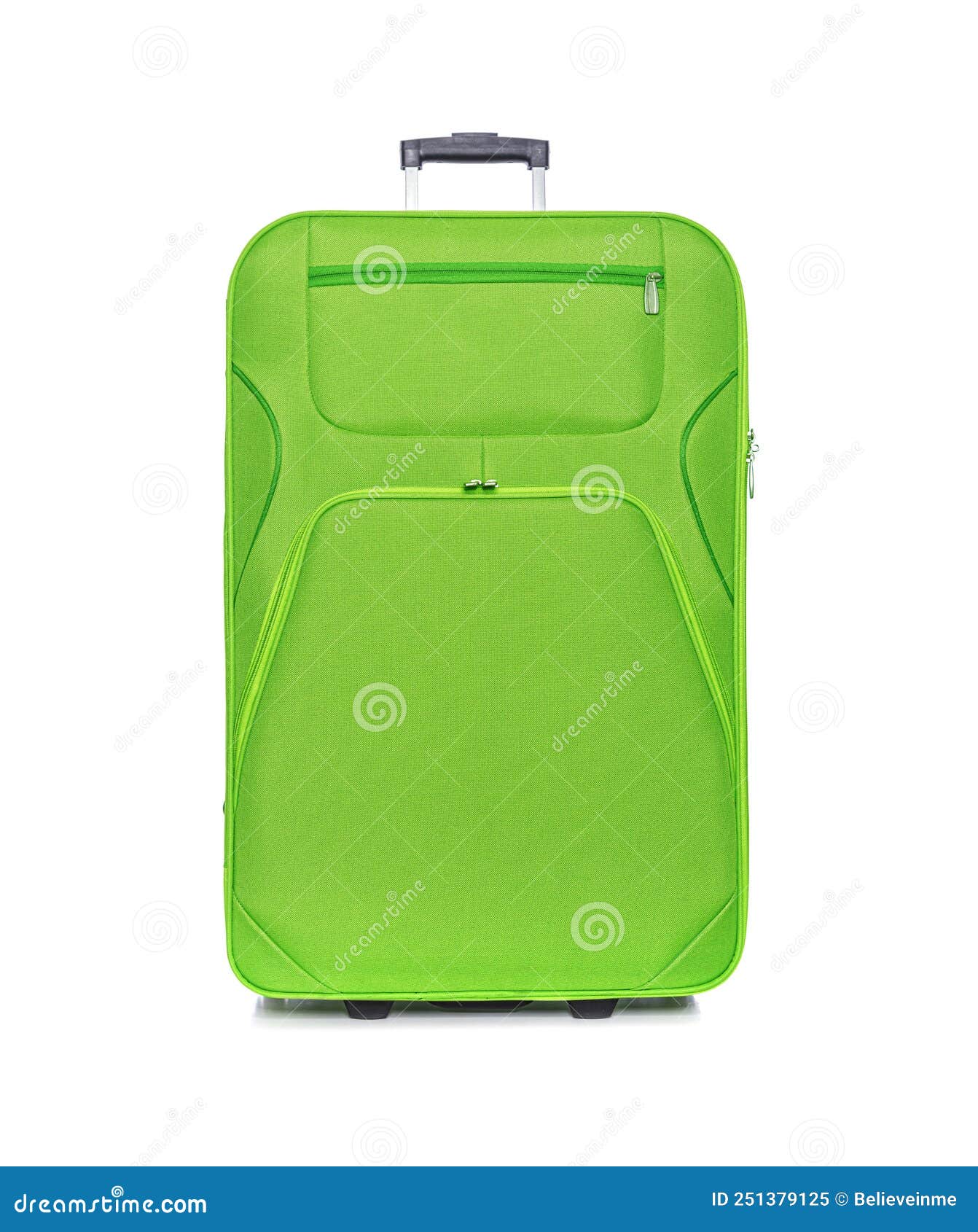 Green Suitcase Isolated on White. Stock Image - Image of color, hotel ...