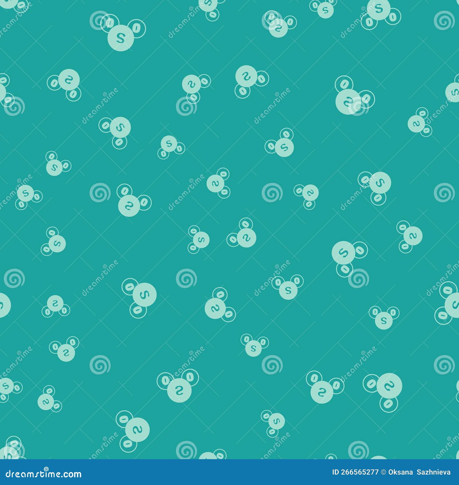 Green Sulfur Dioxide SO2 Gas Molecule Icon Isolated Seamless Pattern on ...