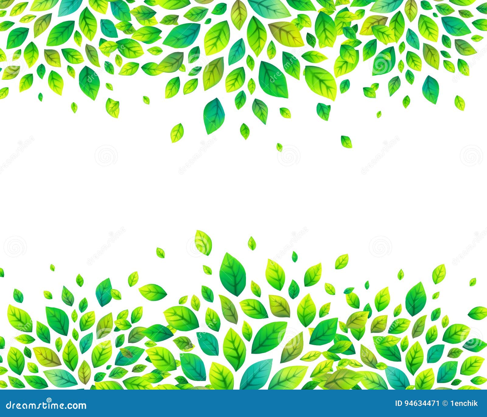 Green Summer Leaves Vector Banner Background Stock Vector ...