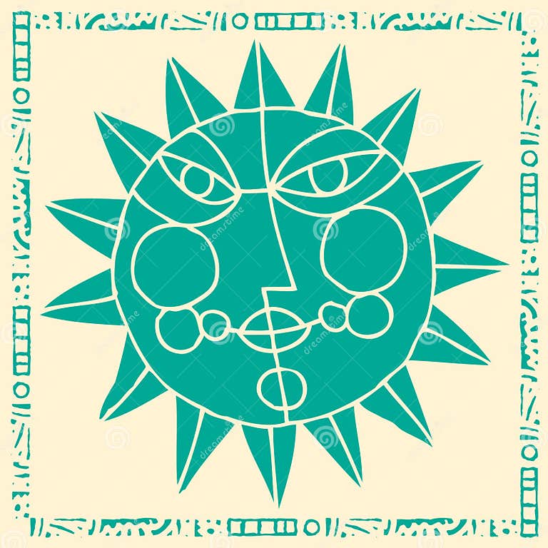 Green Sun Face Matchbox Image Stock Vector - Illustration of matchbox ...