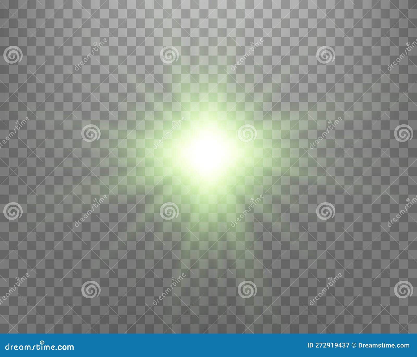 Green Sunlight Lens Flare, Sun Flash With Rays And Spotlight. Glowing ...