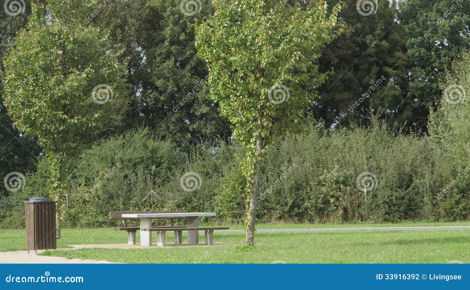 Green and sunny rest area stock photo. Image of driver - 33916392