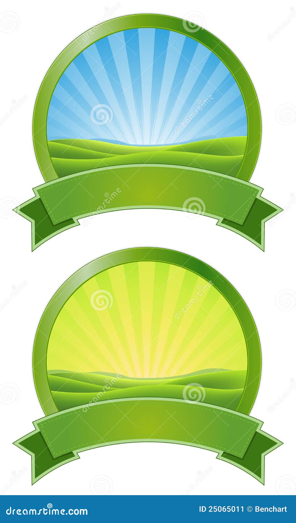 Green Sunrise Banners stock vector. Illustration of grass - 25065011
