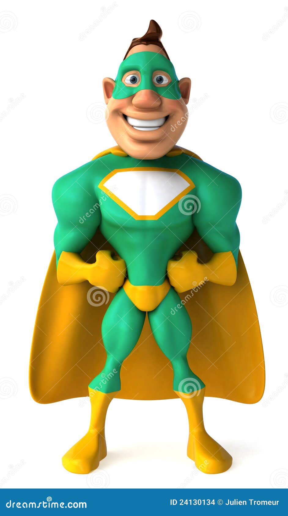 Green Superhero stock illustration. Illustration of cape - 24130134