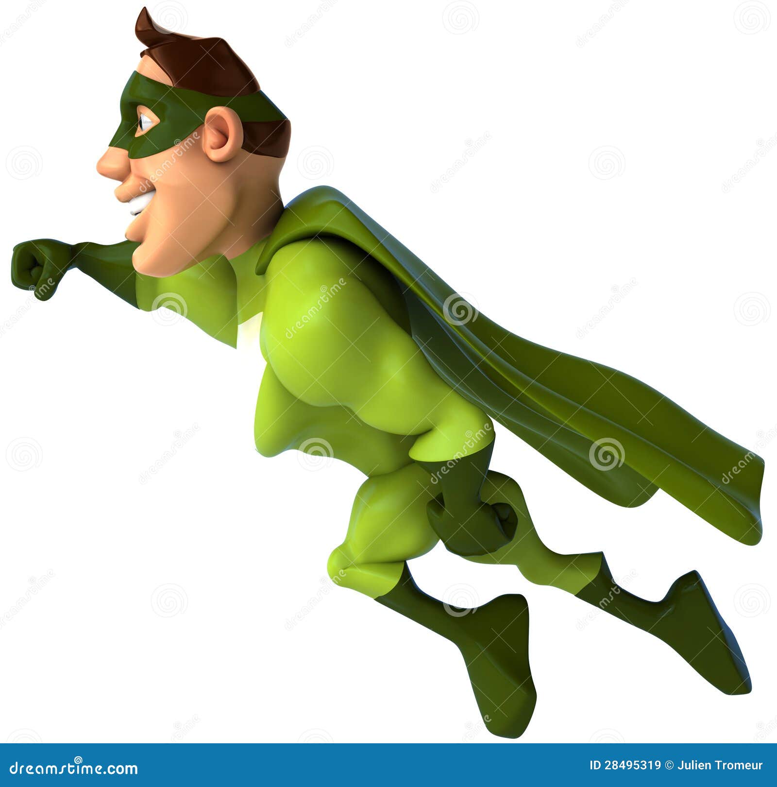 Green Superhero stock illustration. Illustration of cartoon - 28495319