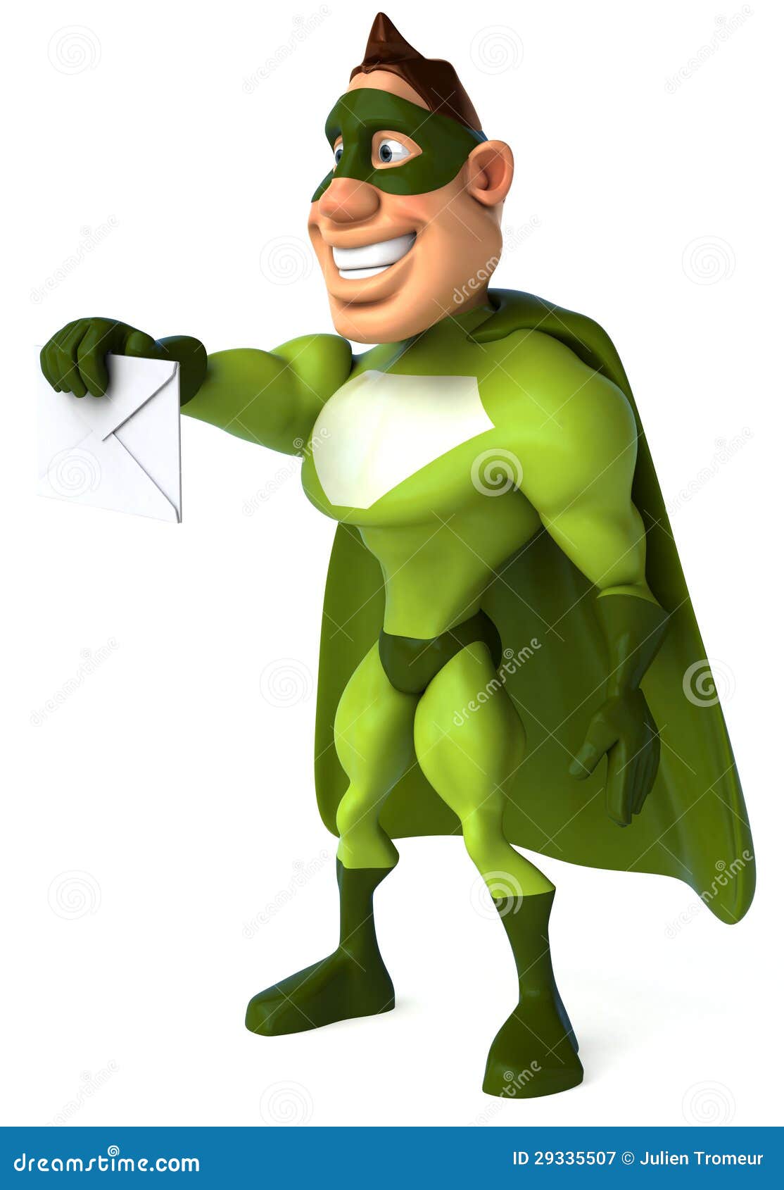 Green Superhero stock illustration. Illustration of cape - 29335507