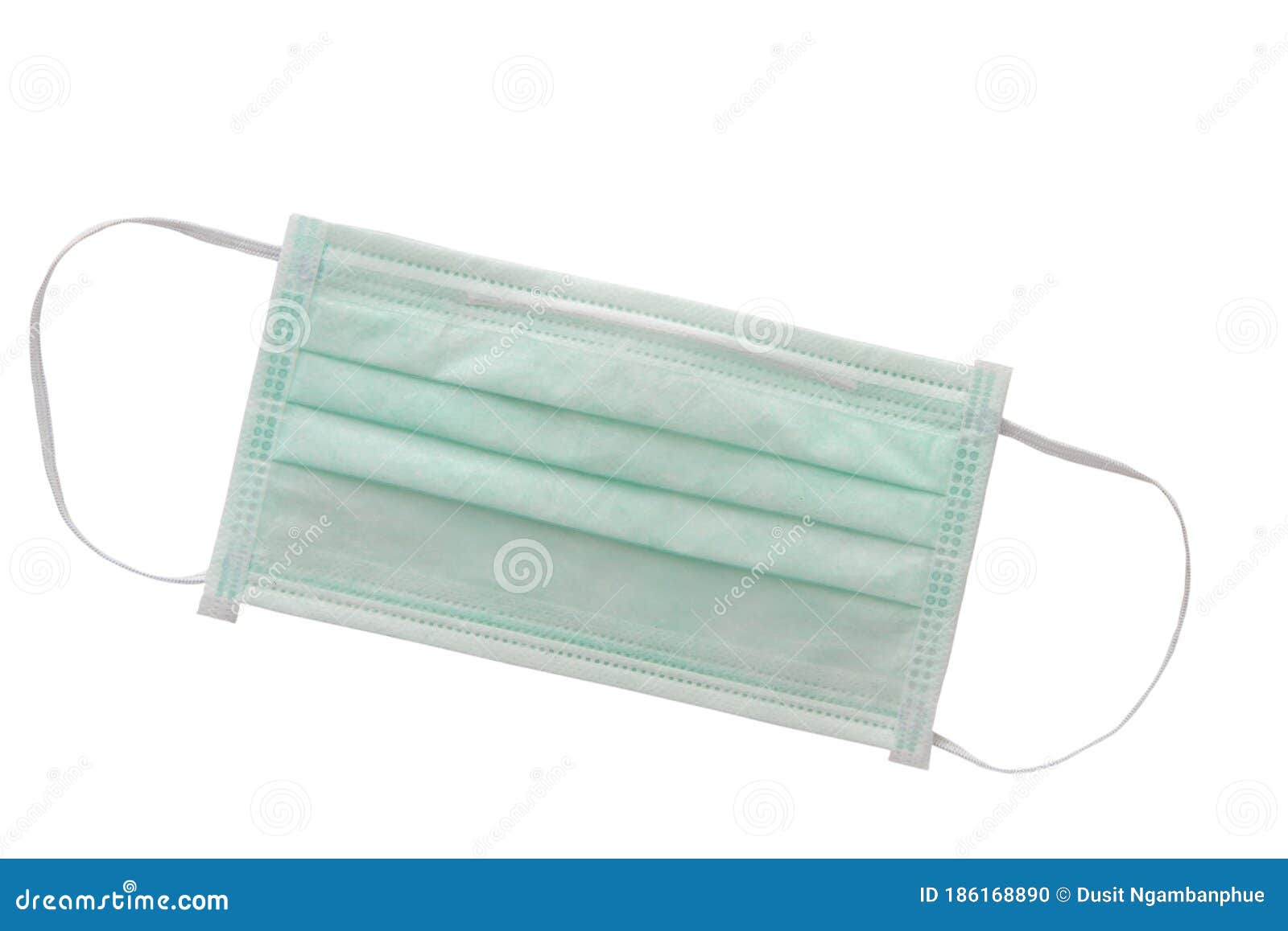 Green Surgical Face Mask Isolate on White Background with Clipping Path ...