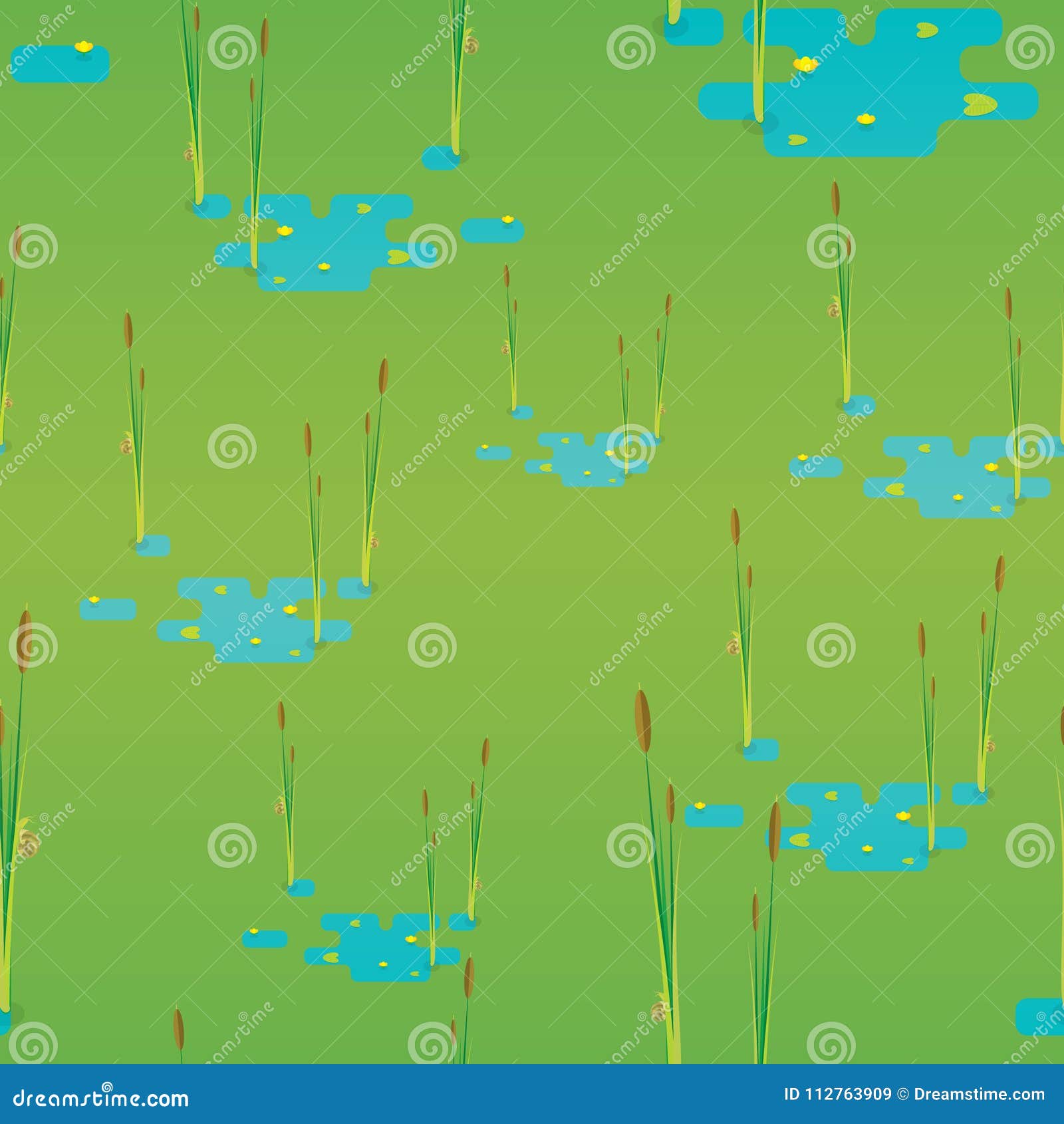 Green Swamp Moss On White Background. Forest Grass In Cartoon Style ...
