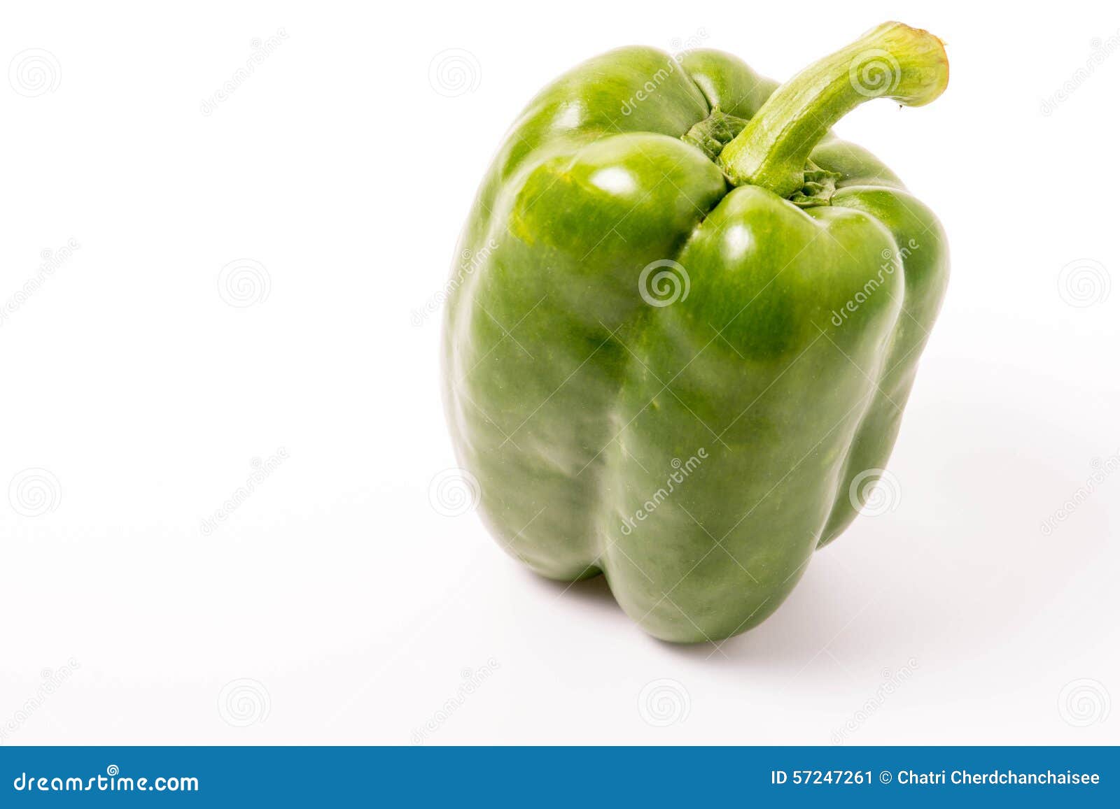 Green Sweet Pepper Isolated on White Background Stock Image - Image of ...