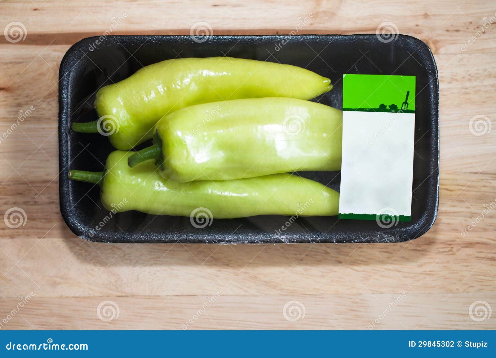Green Sweet Pepper Wrapped in Package Stock Photo - Image of paprika ...
