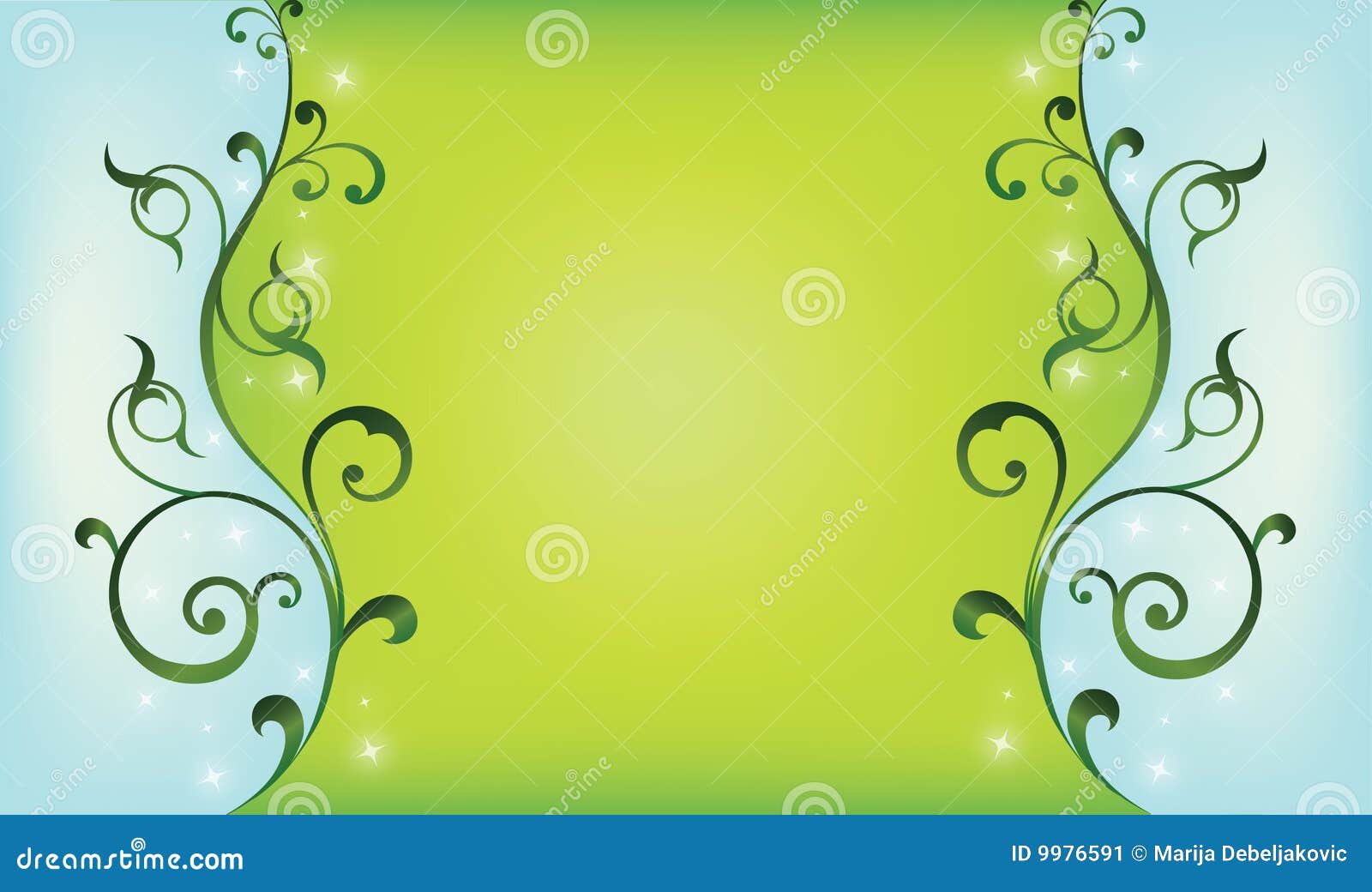 Swirly Foliage Badge Cartoon Vector | CartoonDealer.com #7429873
