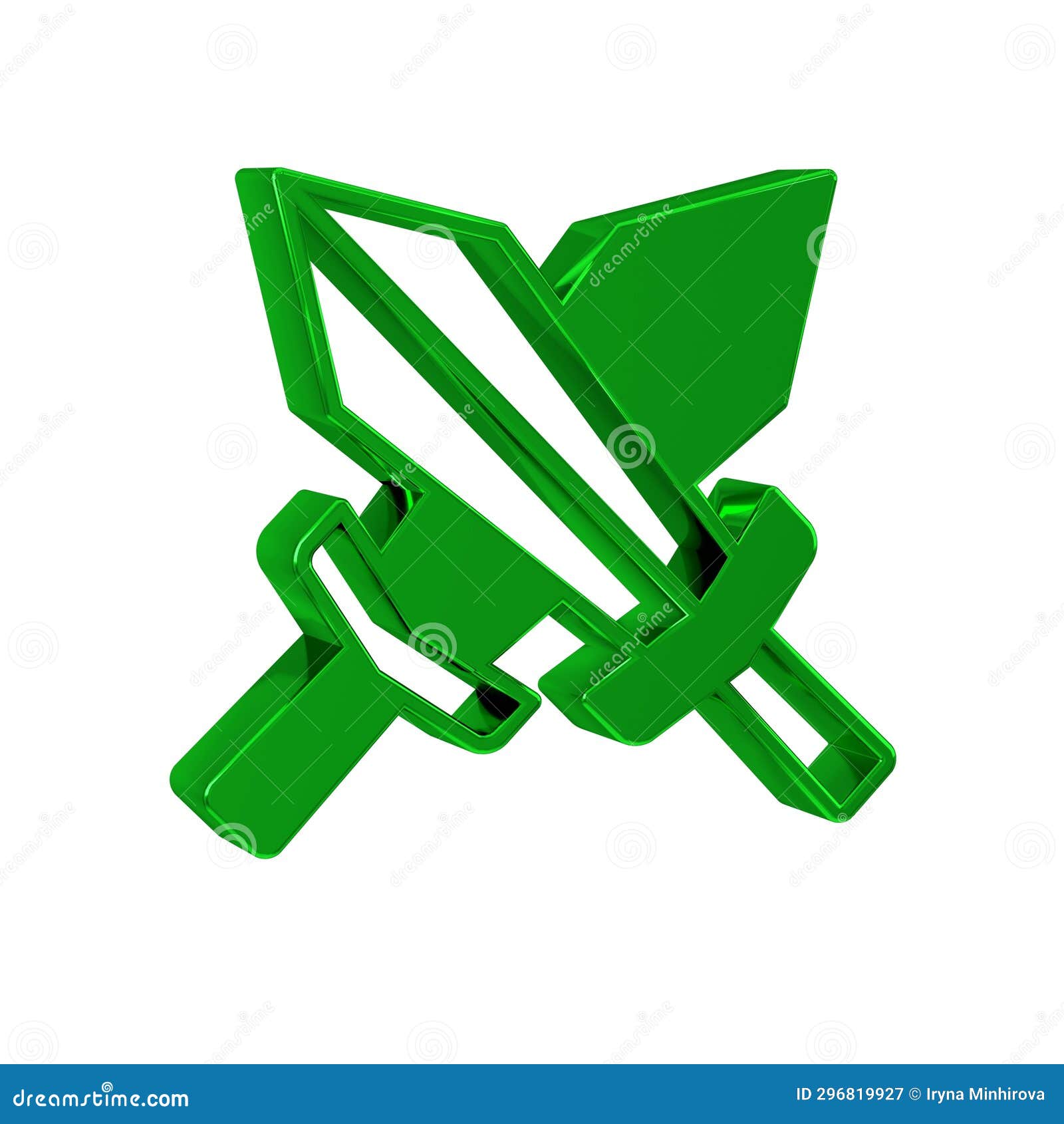 Green Sword for Game Icon Isolated on Transparent Background. Stock ...