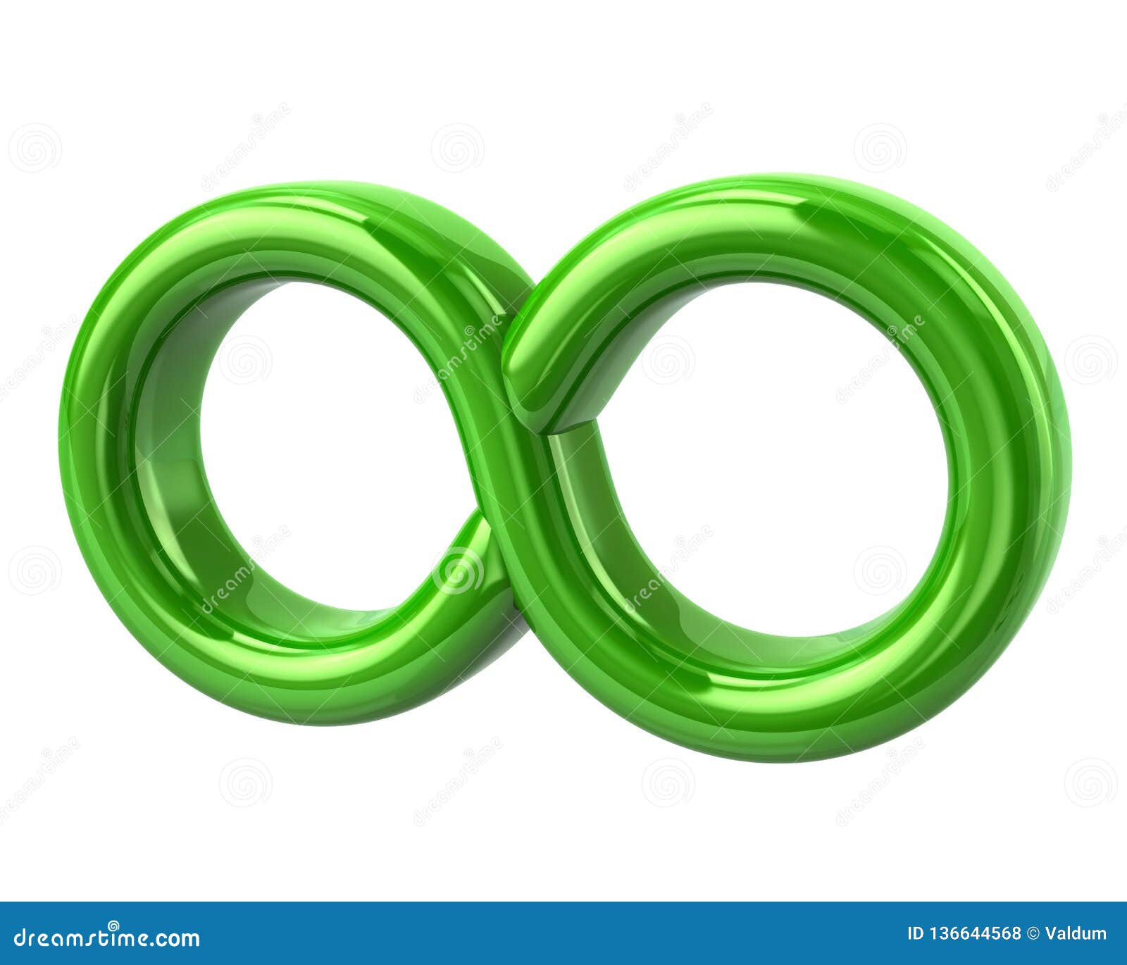 Green Symbol of Infinity 3d Illustration Stock Illustration ...