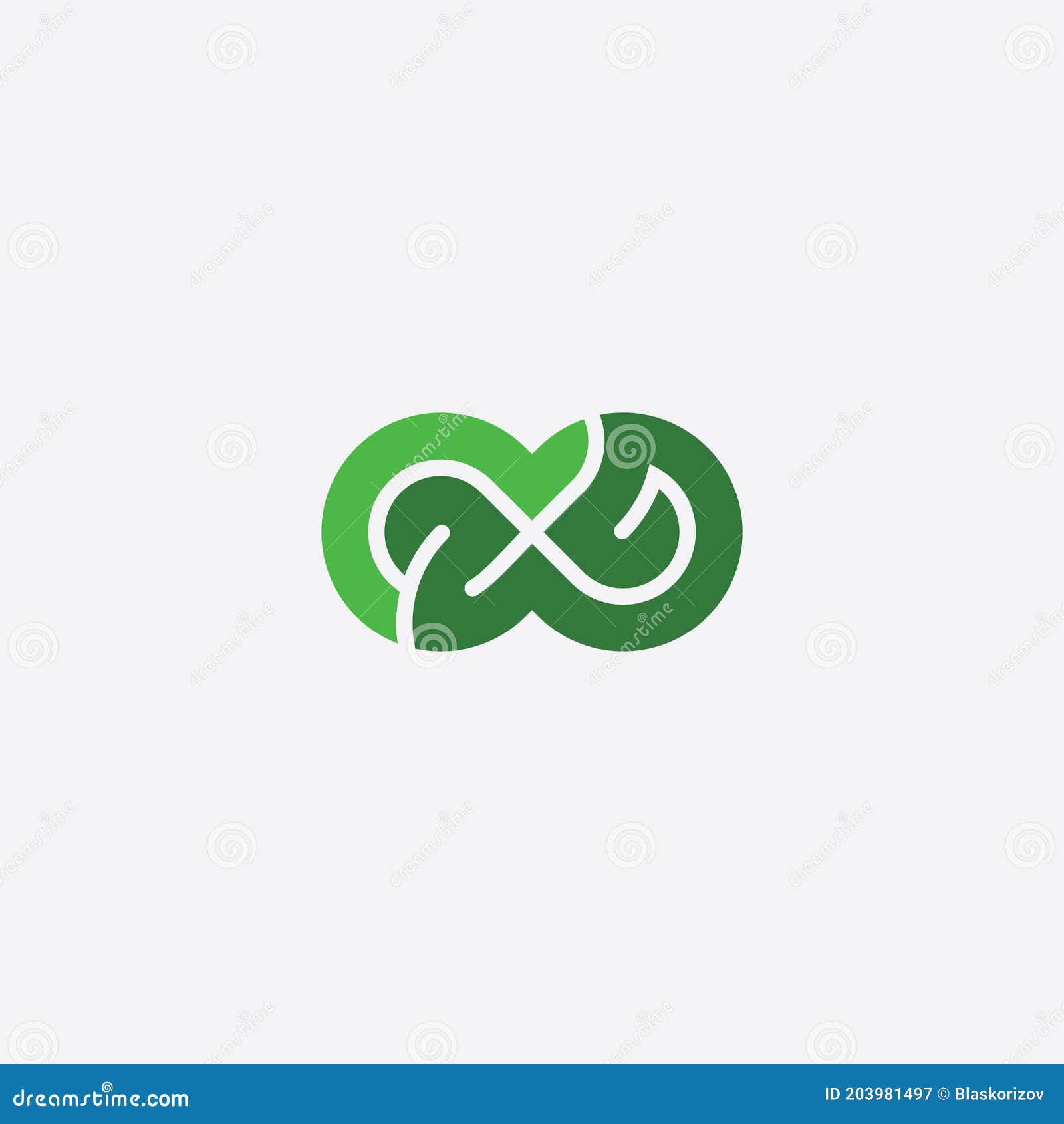Green Symbol Infinity Logo Endless Sign Stock Vector - Illustration of ...