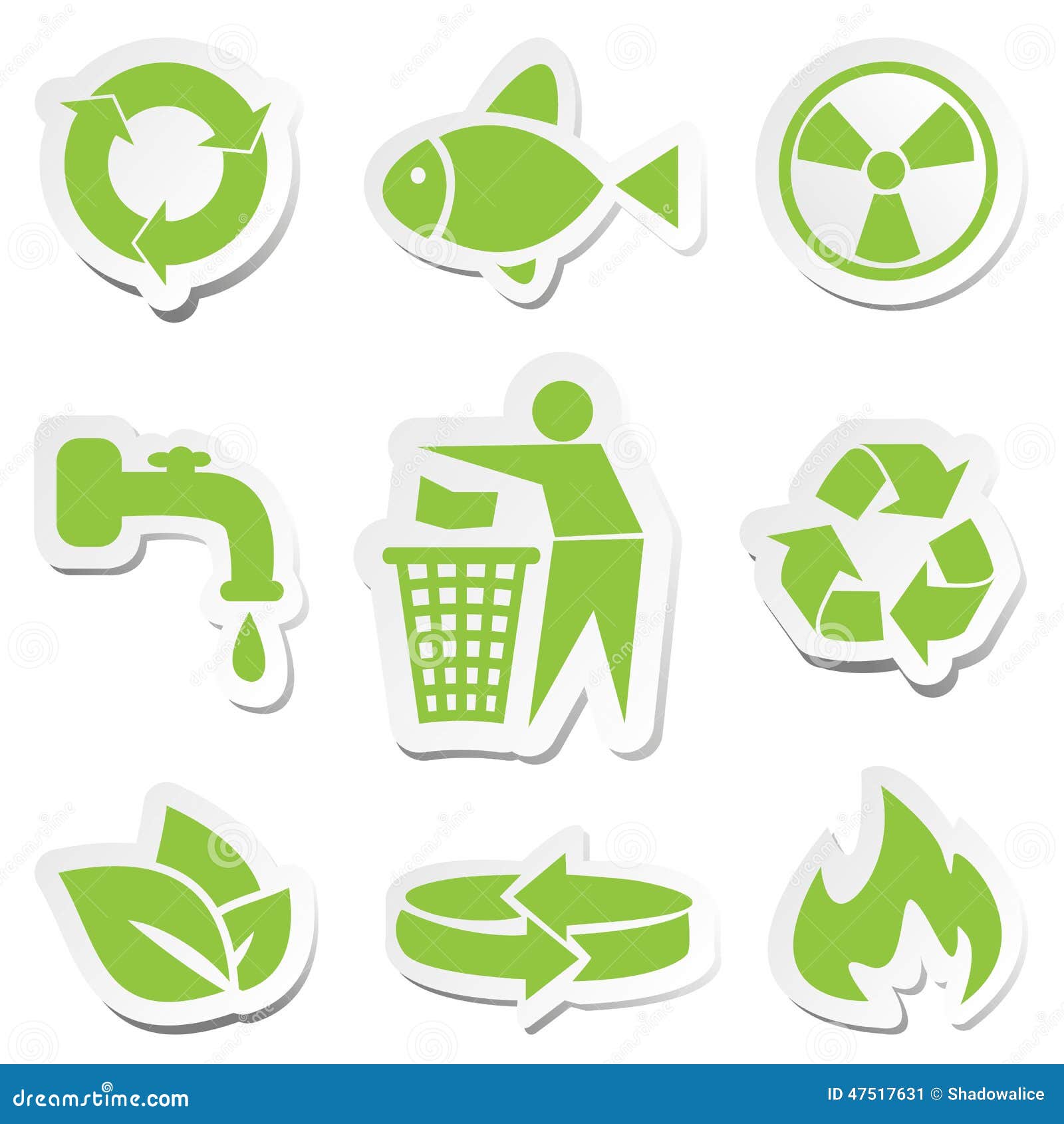 Green Symbols Set stock vector. Illustration of world - 47517631