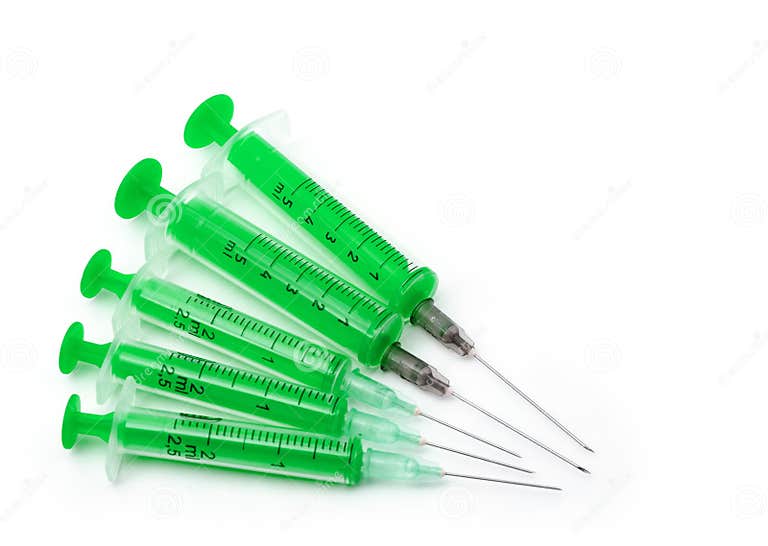 Green syringes stock photo. Image of narcotic, death - 10316414