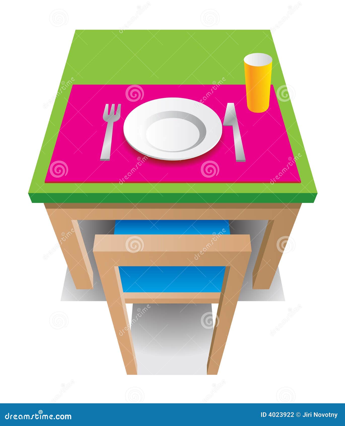 Green table stock vector. Illustration of plate, pins - 4023922