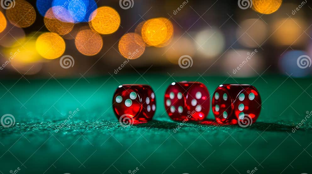 On a Green Table, Gaming Dice Cubes are Arranged in Multi-colored ...