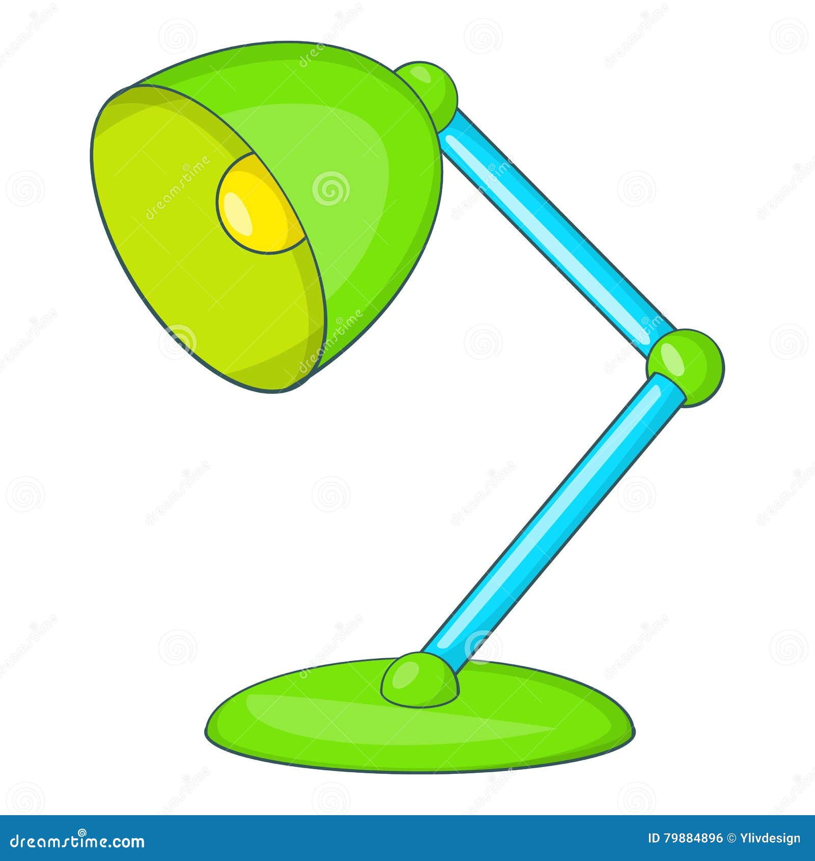 Green Table Lamp Icon, Cartoon Style Stock Vector - Illustration of ...
