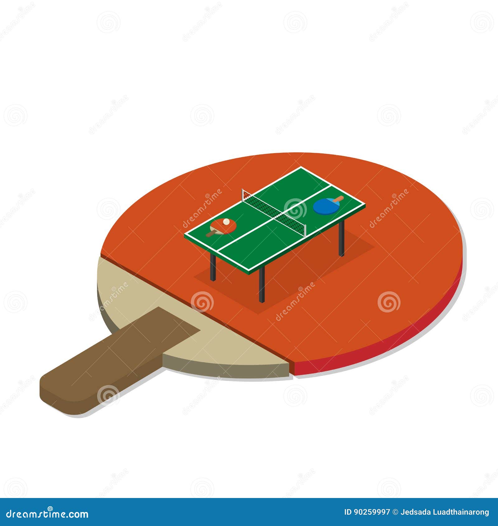 Green Table Tennis on Ping Pong Bat Vector Stock Vector - Illustration ...