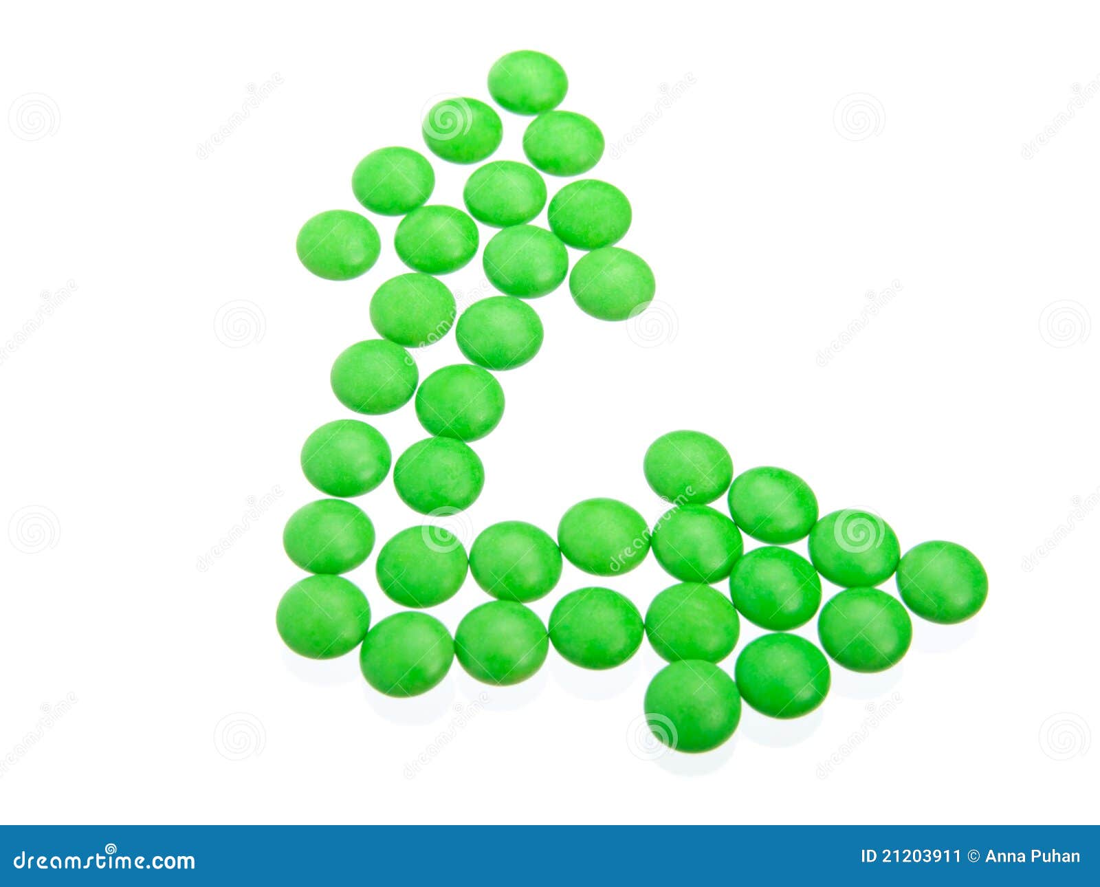 Green Tablets in Arrow Formation Stock Image - Image of medicine ...
