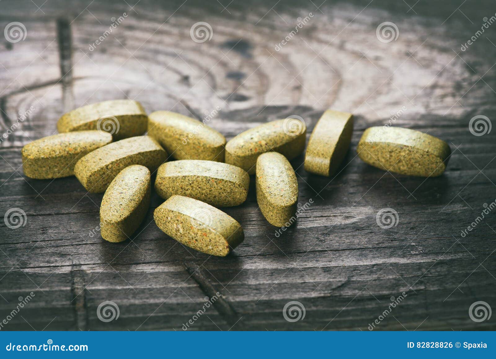 Green Tablets. Dietary Supplements Stock Photo - Image of drugs ...
