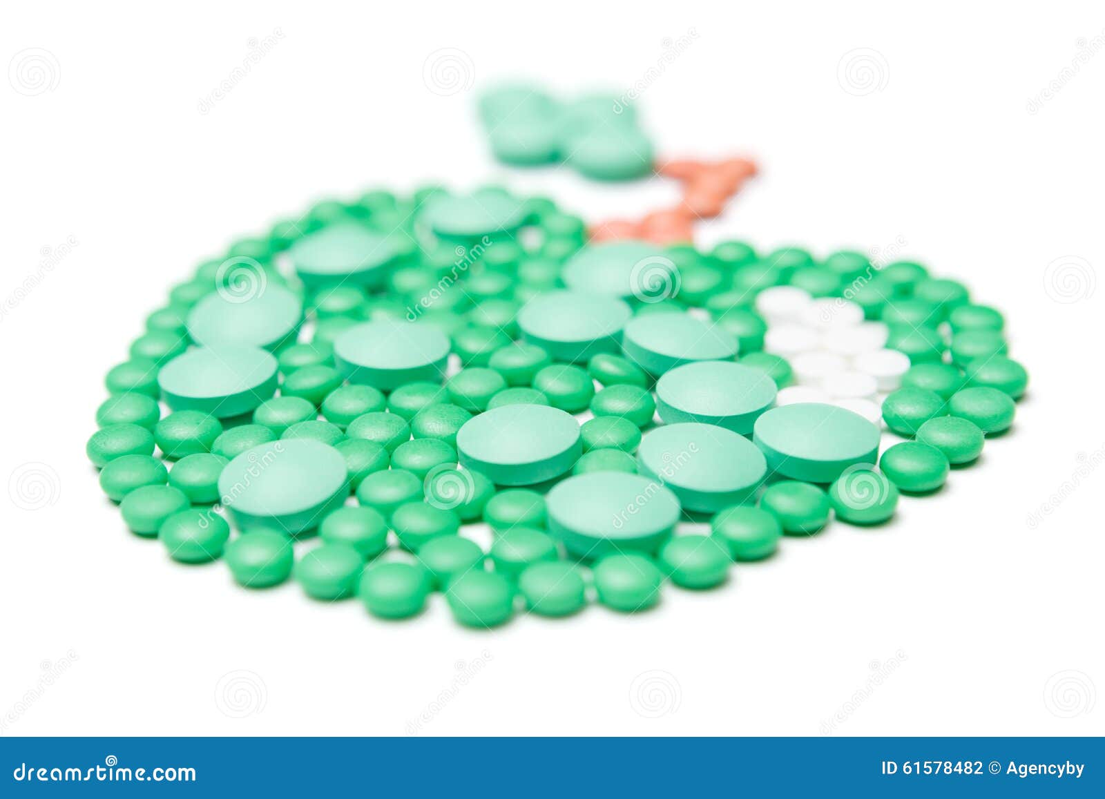 Green Tablets, Isolated on White Stock Photo - Image of drug ...