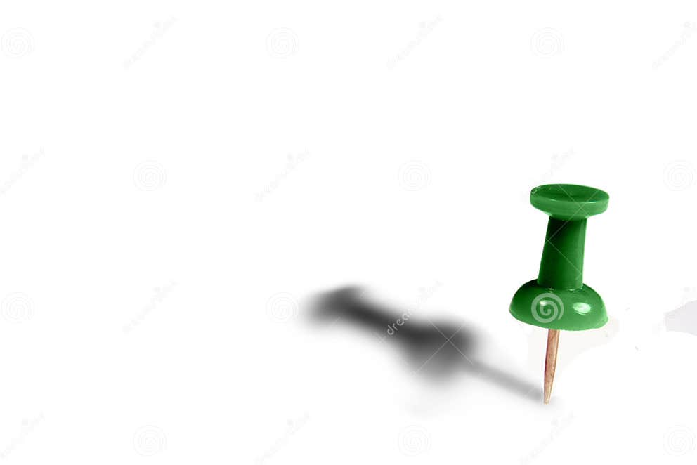 Green Tack with shadow stock image. Image of white, detail - 12391799