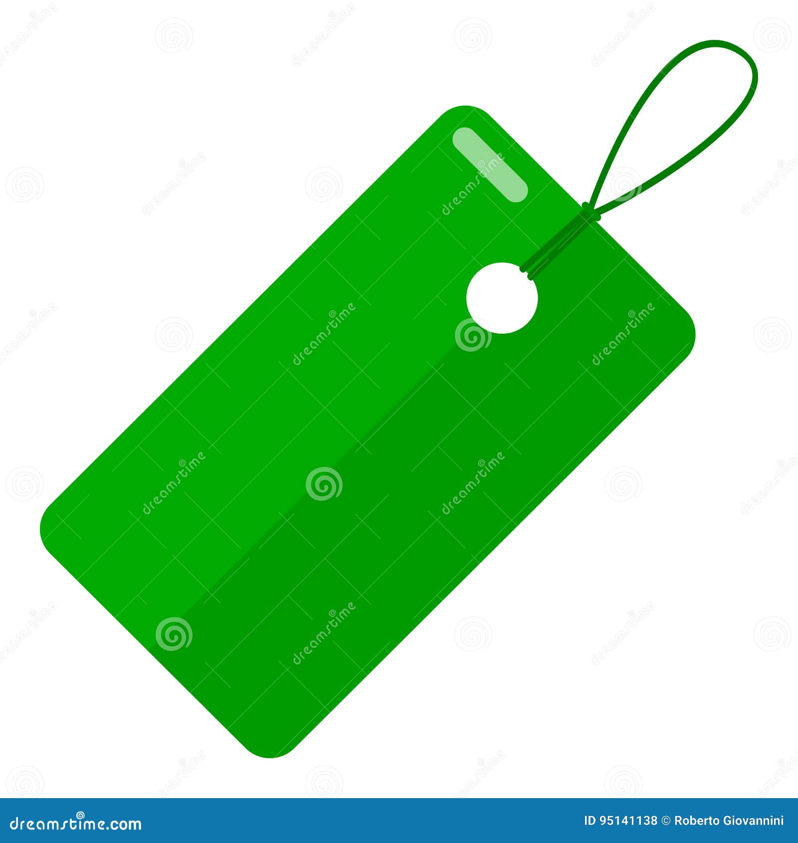 Green Tag Flat Icon Isolated on White Stock Vector - Illustration of ...