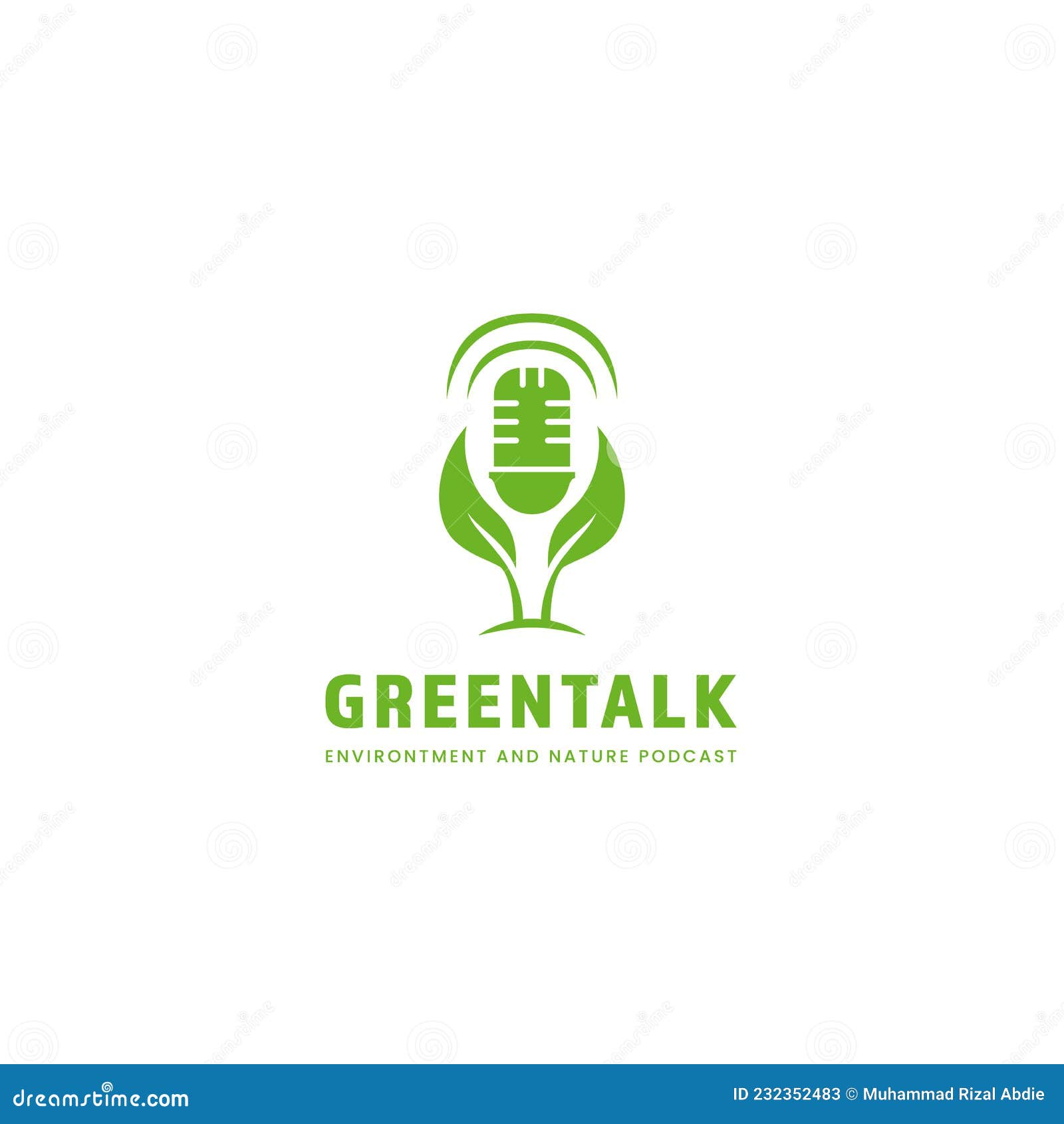 Green Talk Environment and Nature Podcast Logo Stock Vector ...