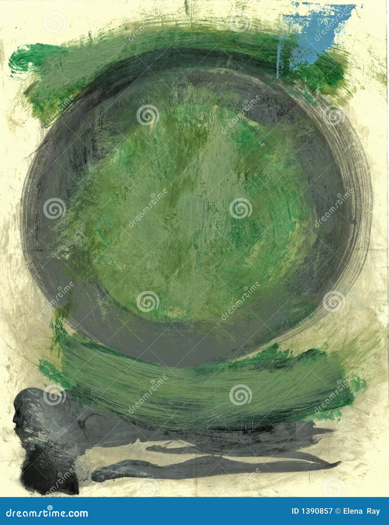 Green Tao Enso Circle Painting Stock Illustration - Illustration of ...