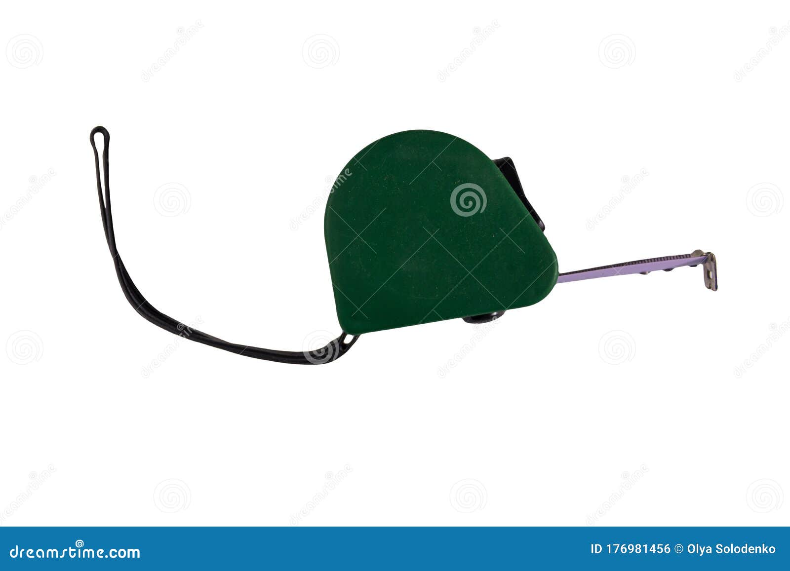 Green Tape Measure Isolated on White Background Stock Photo - Image of ...